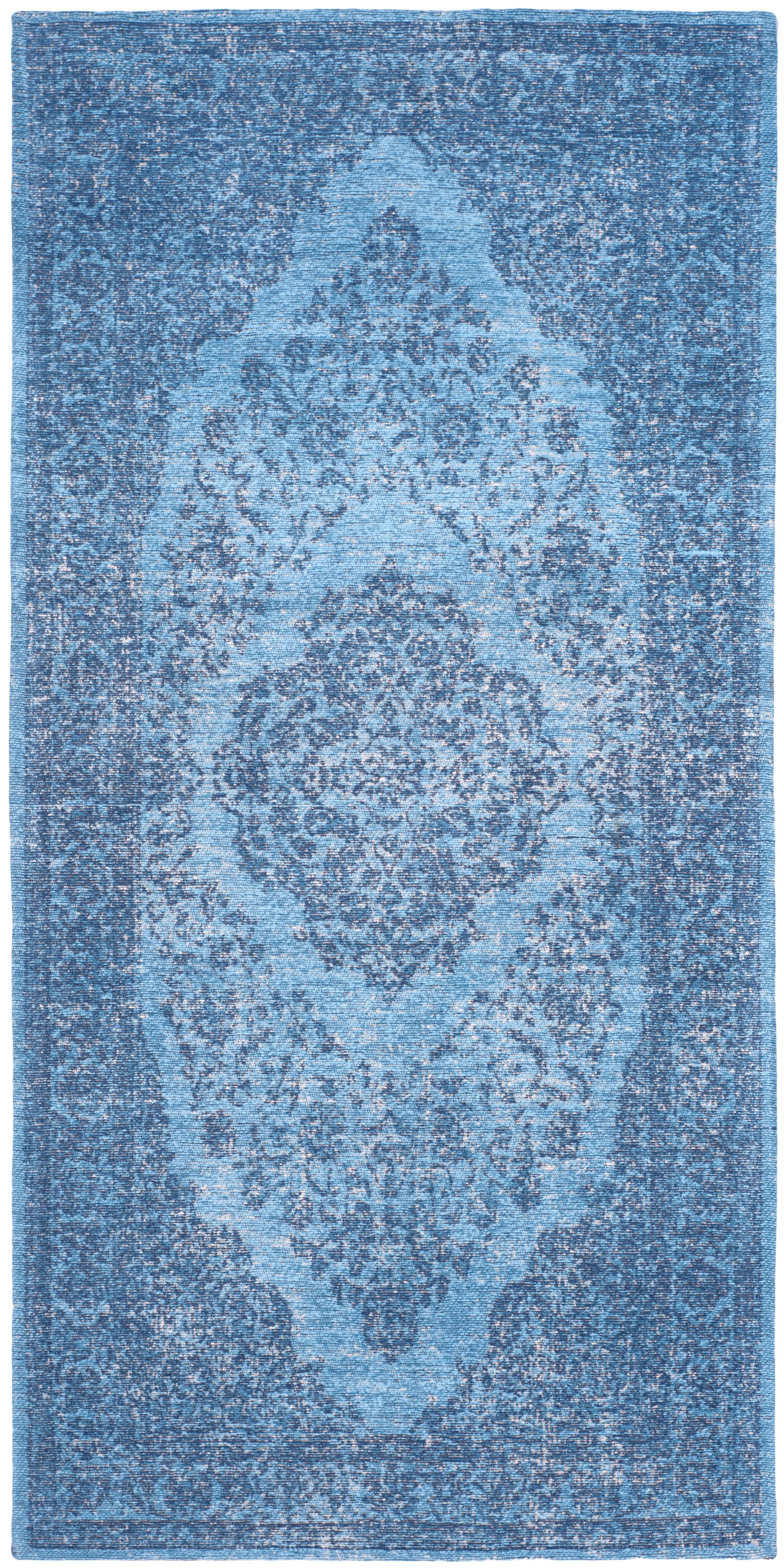 SAFAVIEH Classic Vintage Ivonette Overdyed Border Cotton Area Rug, Blue ...