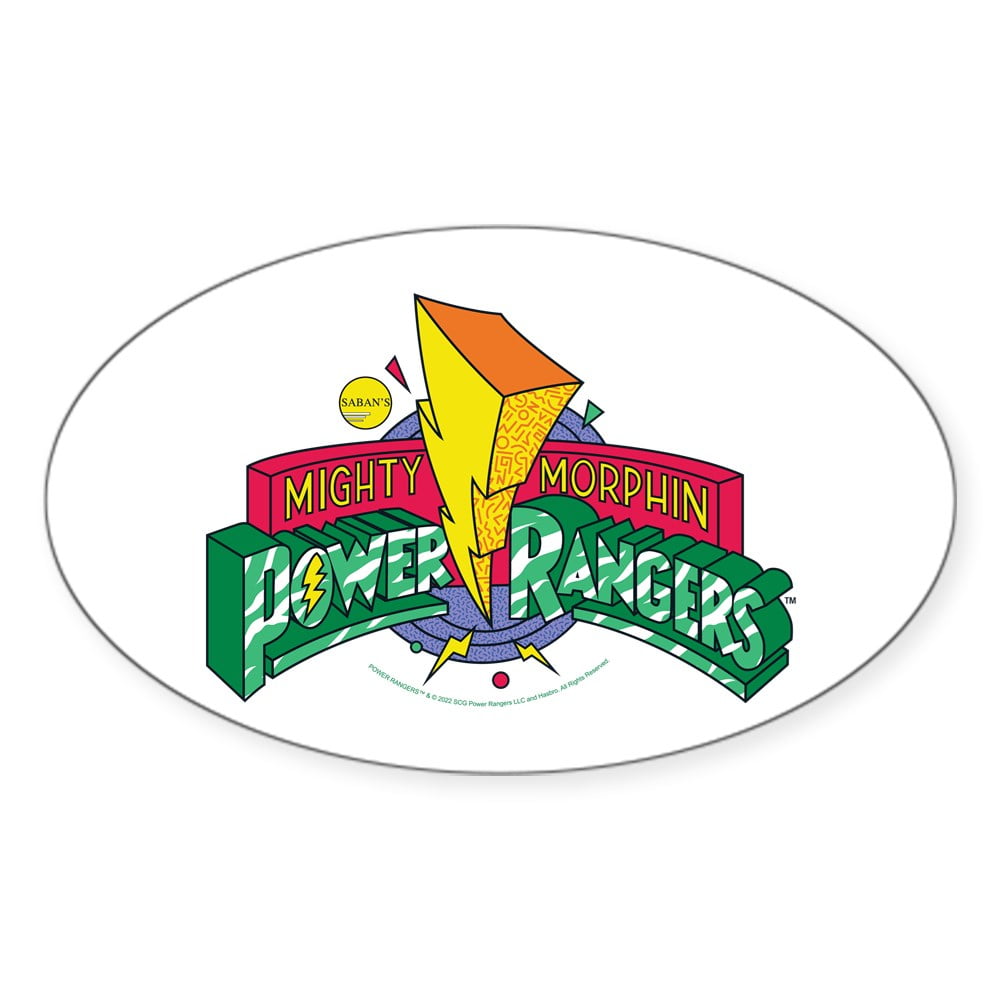CafePress - Mighty Morphin Power Rangers Logo - Sticker (Oval ...