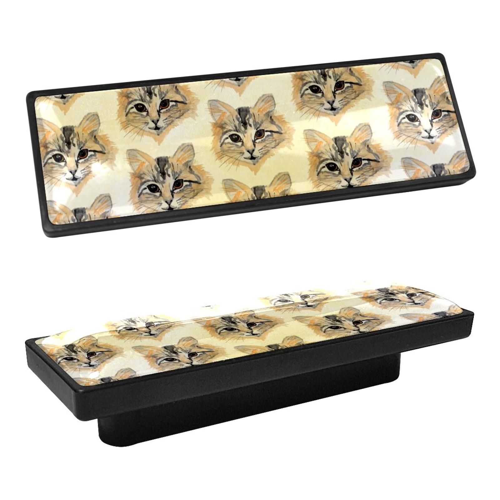 4 Pcs Rectangle Cabinet Handle Cupboard Knob Drawer Pulls Handle Cats ...