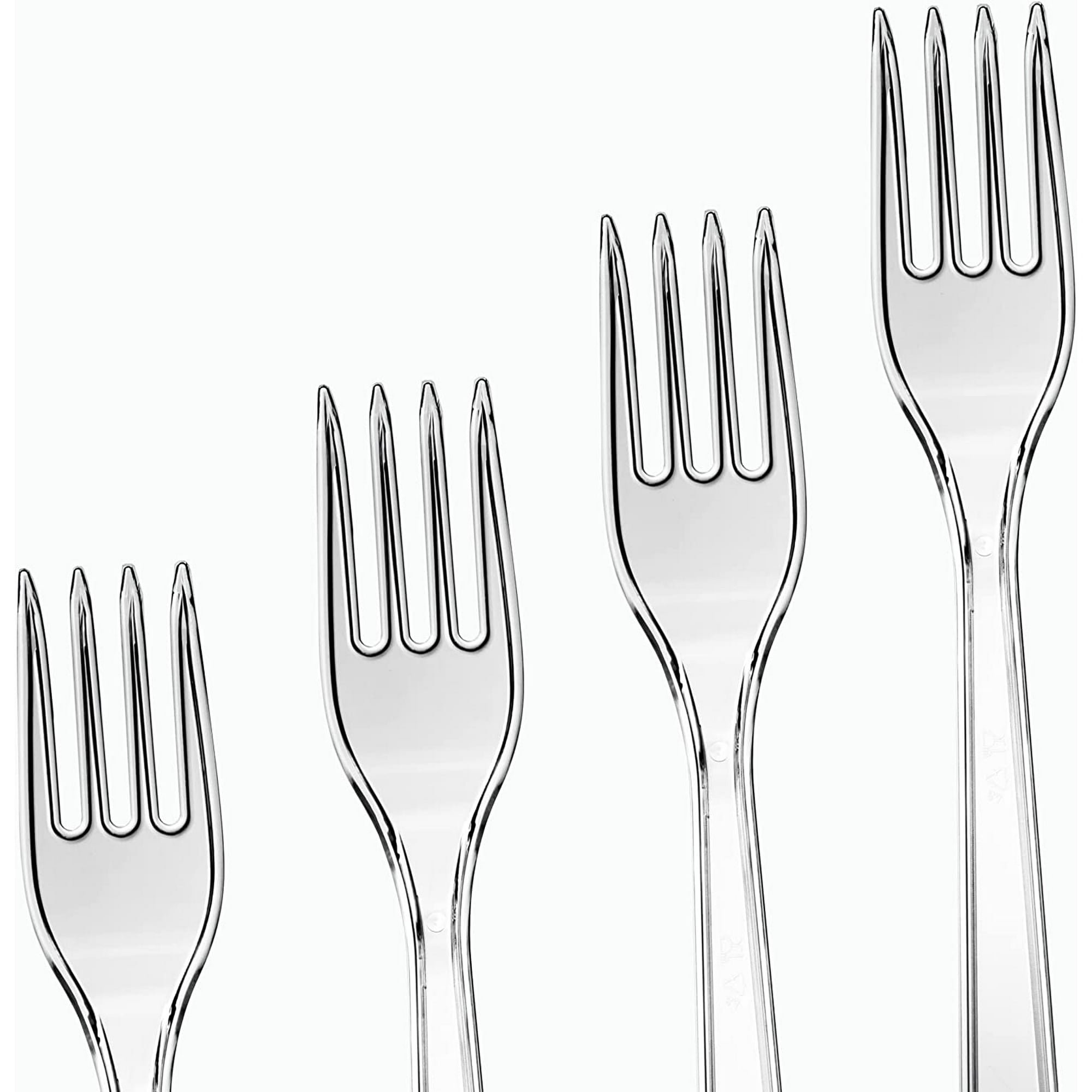 Click here for Mfg2020 100 Reusable Transparent Plastic Forks  Wa... prices