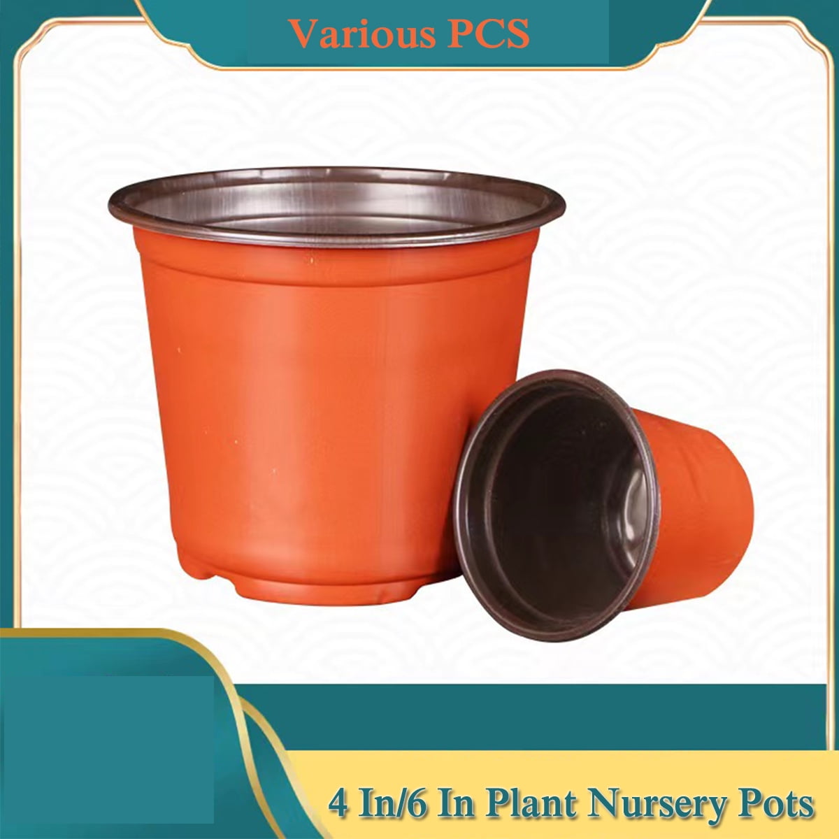 4-inch /6 In Plastic Red/black Parenting Pots - Containers Are Perfect ...