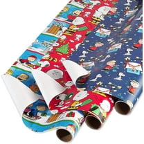 Hallmark Christmas Peanuts Wrapping Paper with Cut Lines on Reverse ...