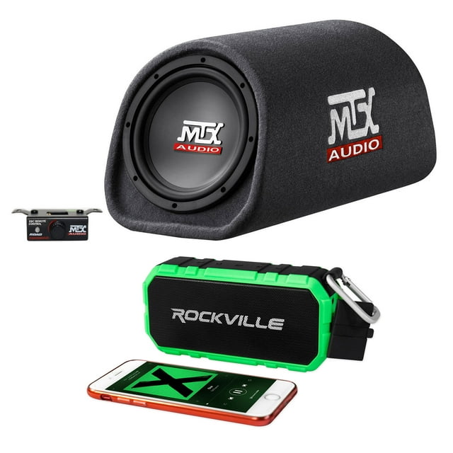 MTX RT8PT 8” 240w Powered Subwoofer In Vented/Ported Bass Tube ...