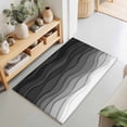 Abstract Area Rugs 2x3ft Black White Gradient Ocean Waves Floor Rug Non ...