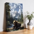 Bear Canvas Wall Art for Living Room, Animal Snow Mountain Nature Pine ...