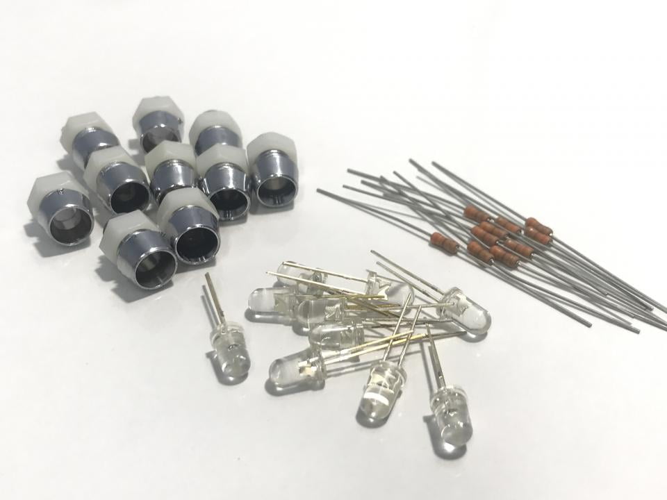 5mm LED White Ultra Bright Clear LED 10 Pcs & Resistors and Plastic ...