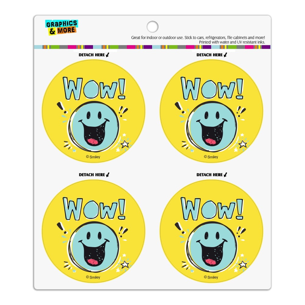 Wow Smiley Face Officially Licensed Refrigerator Fridge Locker Vinyl ...