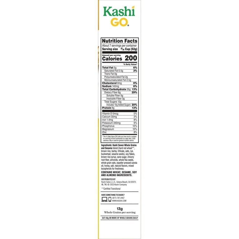 Kashi Go Lean Nutrition Label