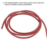 Uxcell Round Braided Leather Cord, 3mm Genuine Braided Leather Cords ...