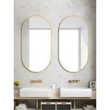 Oval Bathroom Vanity Mirror, One-piece HD Sliver Wall Mirror with ...