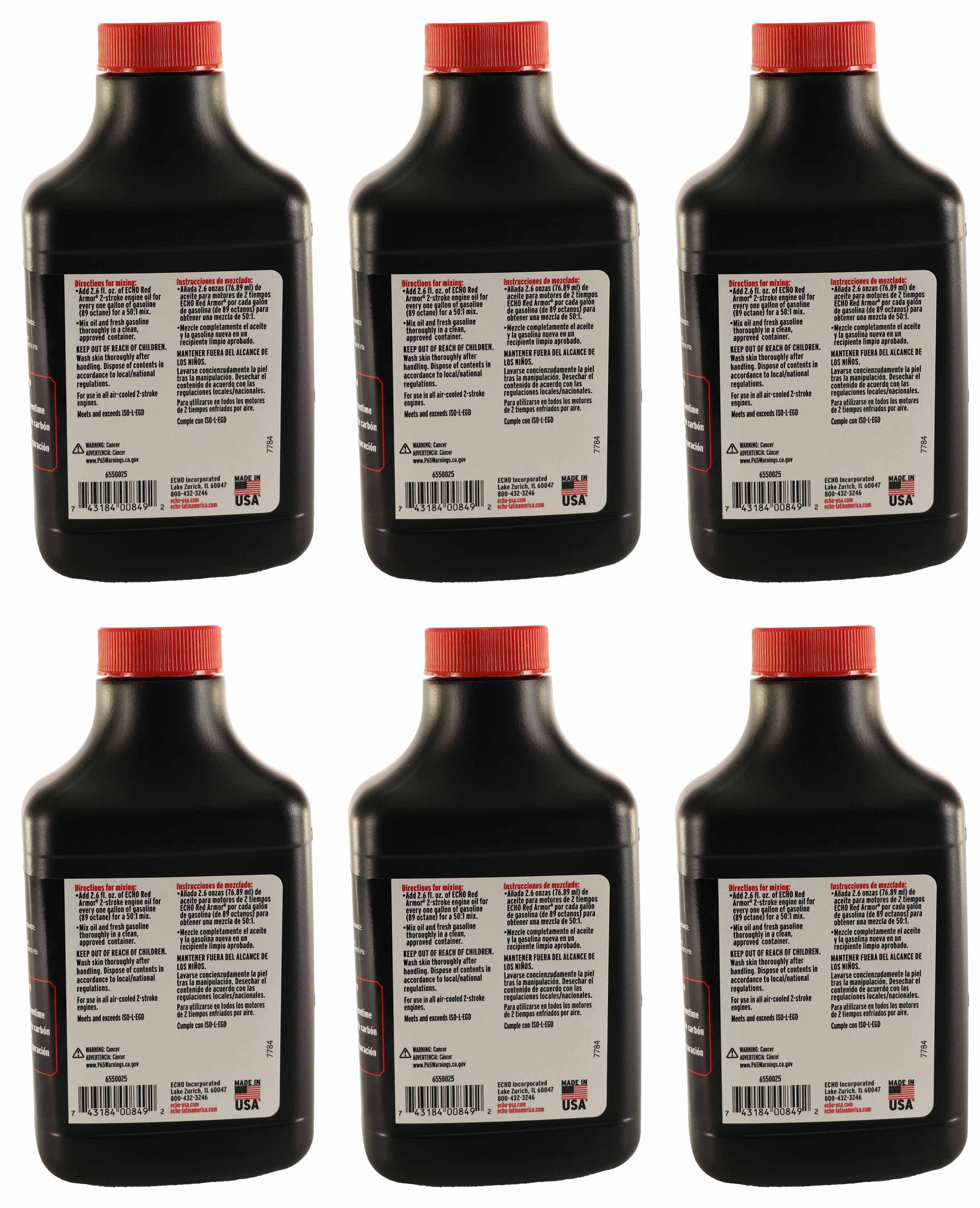 2 Cycle Oil Echo Red Armor 2-Cycle Oil - 6.4 Oz Bottles (24 Pack) For ...