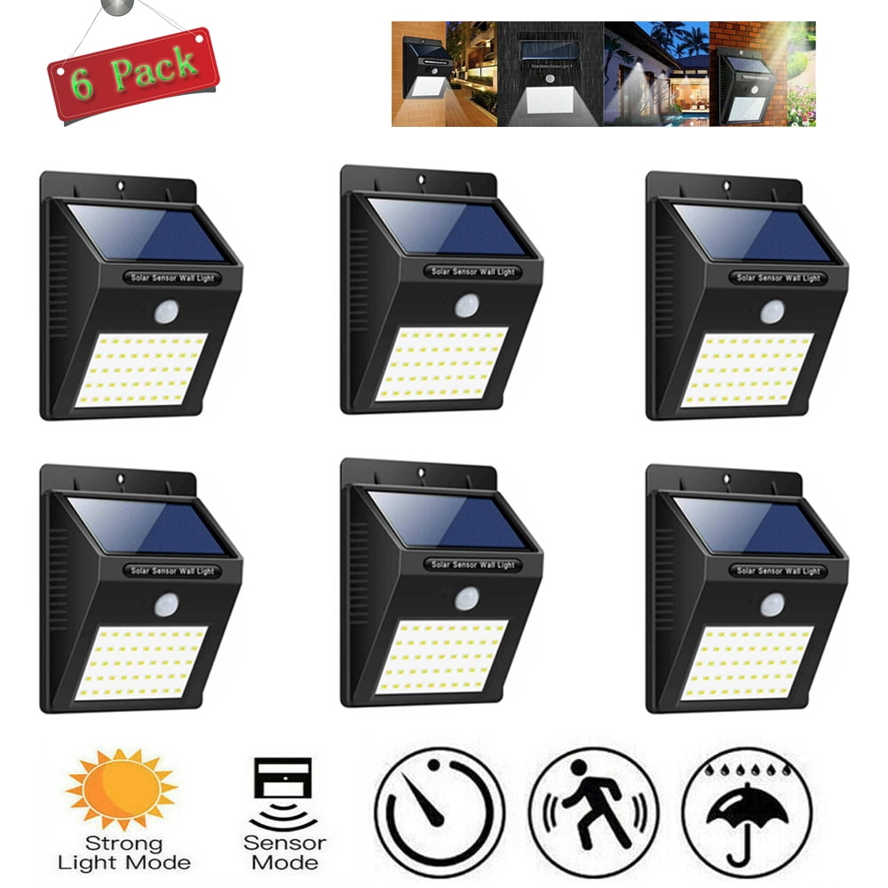 CJC Solar Lights Outdoor Solar Motion Sensor Lights, 40 LED/6 Pack, 3 ...