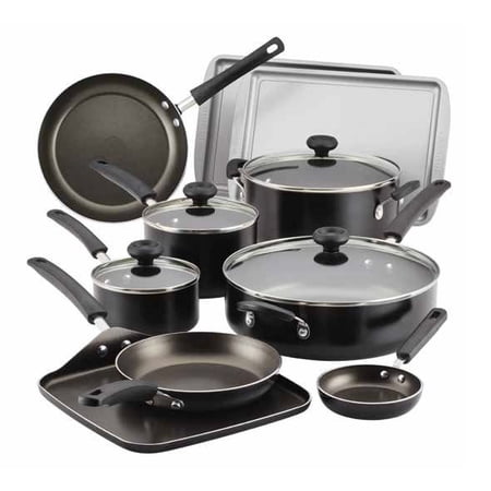 Farberware 20 Piece Easy Clean Aluminum Nonstick Cookware Pots and Pans ...