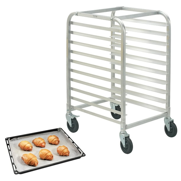 VEVOR Bun Pan Rack, 10-Tier Commercial Bakery Racks with Brake Wheels ...