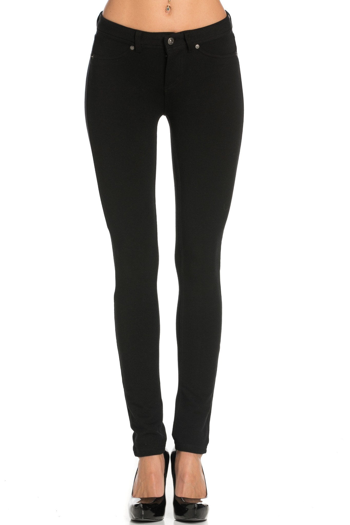 Stretch Skinny Knit Jegging Pants (Black) - Walmart.com