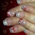 Glittering French Tip Short Snowflake Cane Holiday Design ABS Materials ...