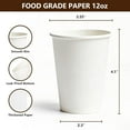 12-ounce white hot drink paper cup - 120 pack - disposable paper coffee ...