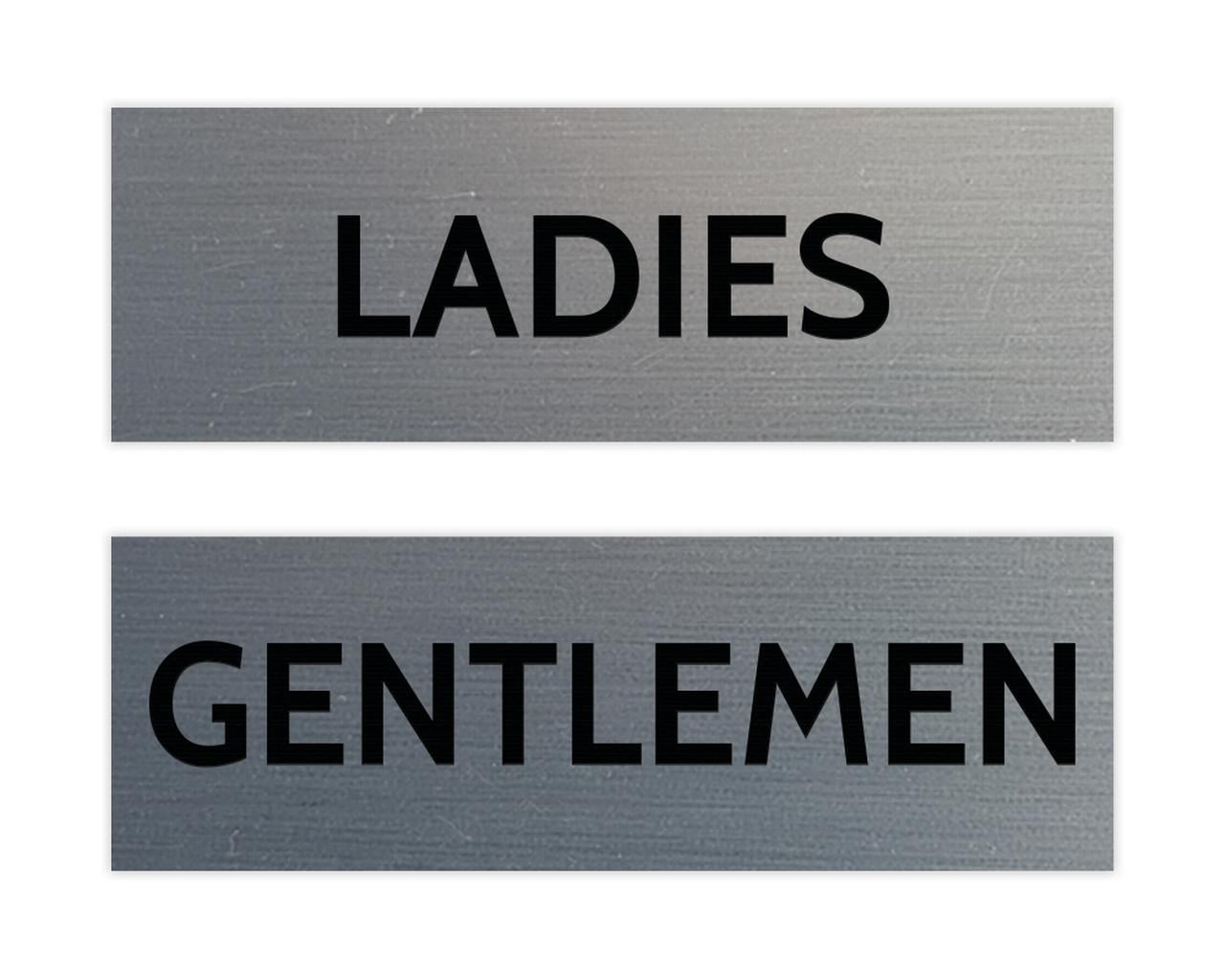 Basic Ladies and Gentlemen Sign Set (Brushed Silver) - Small - Walmart.com