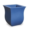 Pemberly Row Contemporary 16x16" Square Plastic Planter in Blue ...