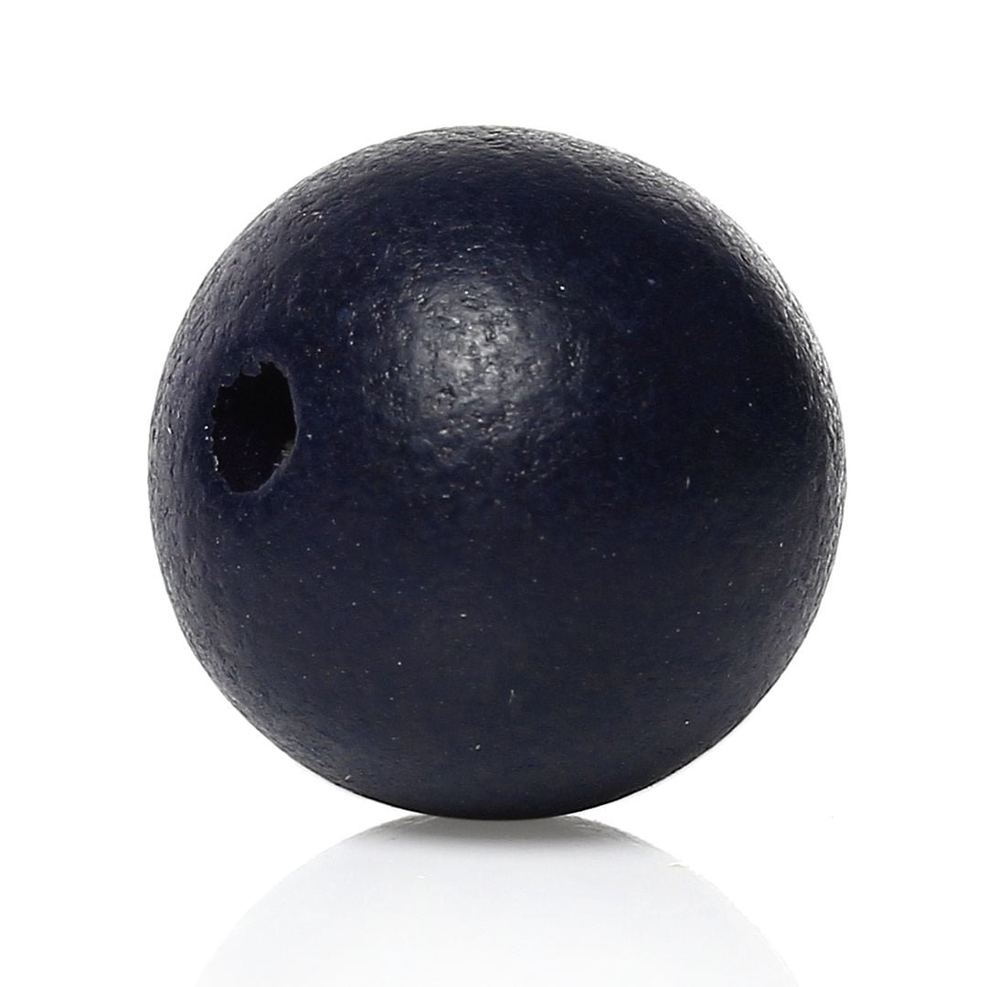 100 Painted Navy Wood Beads 20mm with 3mm Hole - Walmart.com