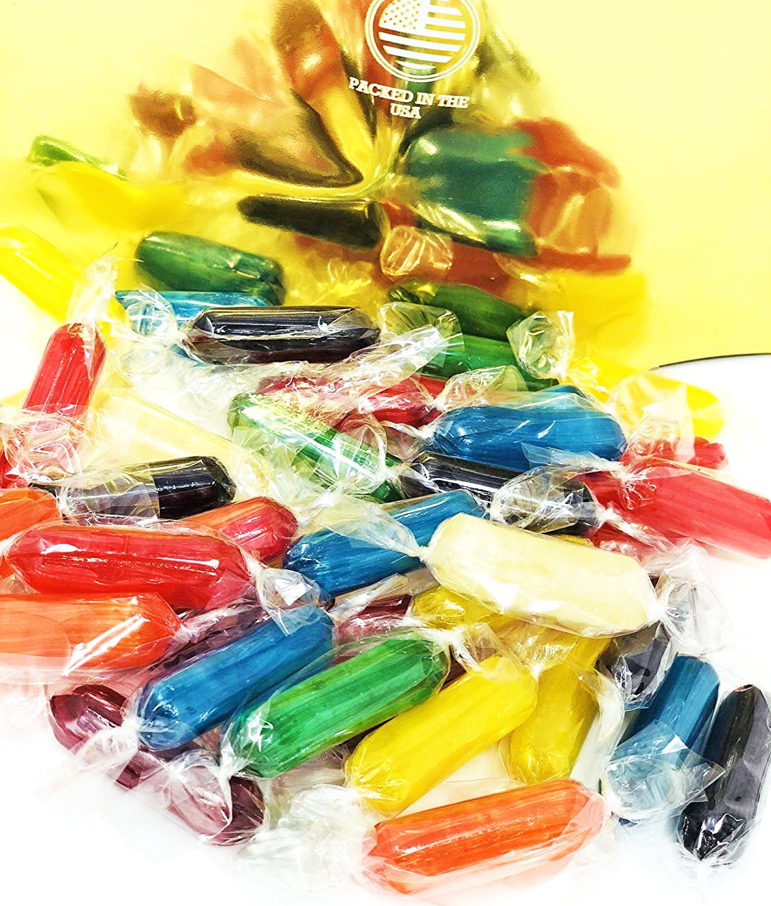 Assorted Fruit Flavored Candies - Rods Hard Candy - Wrapped 3 pounds ...