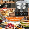 KFFKFF Commercial Waffle Maker Double Heads ,110V Non-stick Round ...