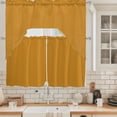 3 Pieces Swag Kitchen Curtains Set, Pure Turmeric Valance Swag & Small ...