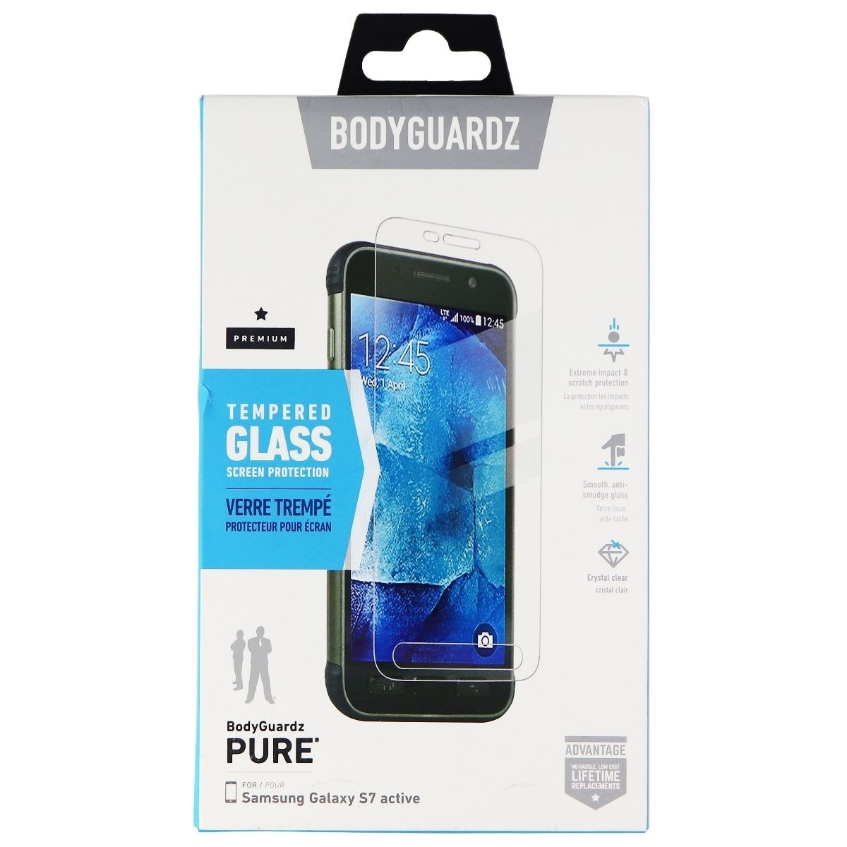 BodyGuardz Pure Series Tempered Glass for Samsung Galaxy S7 Active ...