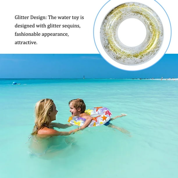 justharion Transparent Glitter Pool Ring Swimming Inflatable Tube Boys ...