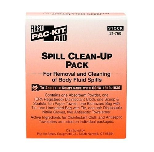 Pac-Kit First Aid Body Fluid Spills Clean Up Pack For Removal ...