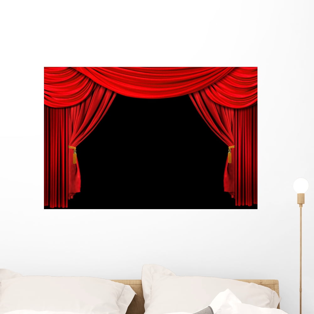 Bright Red Stage Theater Wall Mural by Wallmonkeys Peel and Stick ...