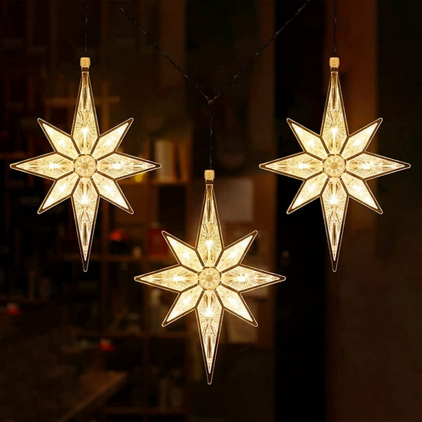 nipocaio 10.8 Inch Bethlehem Christmas Window Star Lights Plastic ...