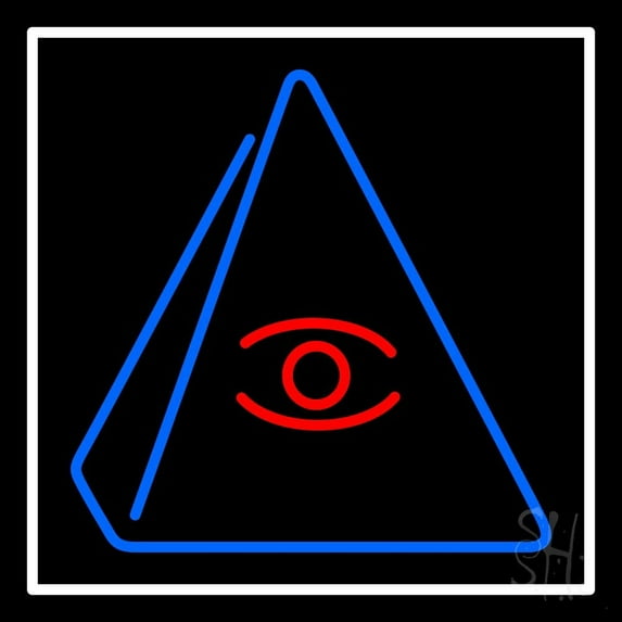 Psychic Eye Pyramid LED Neon Sign 16" Tall x 16" Wide - inches Black ...