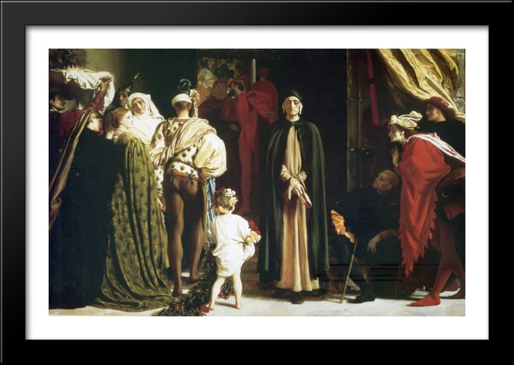 Dante in Exile 40x28 Large Black Wood Framed Print Art by Frederic ...
