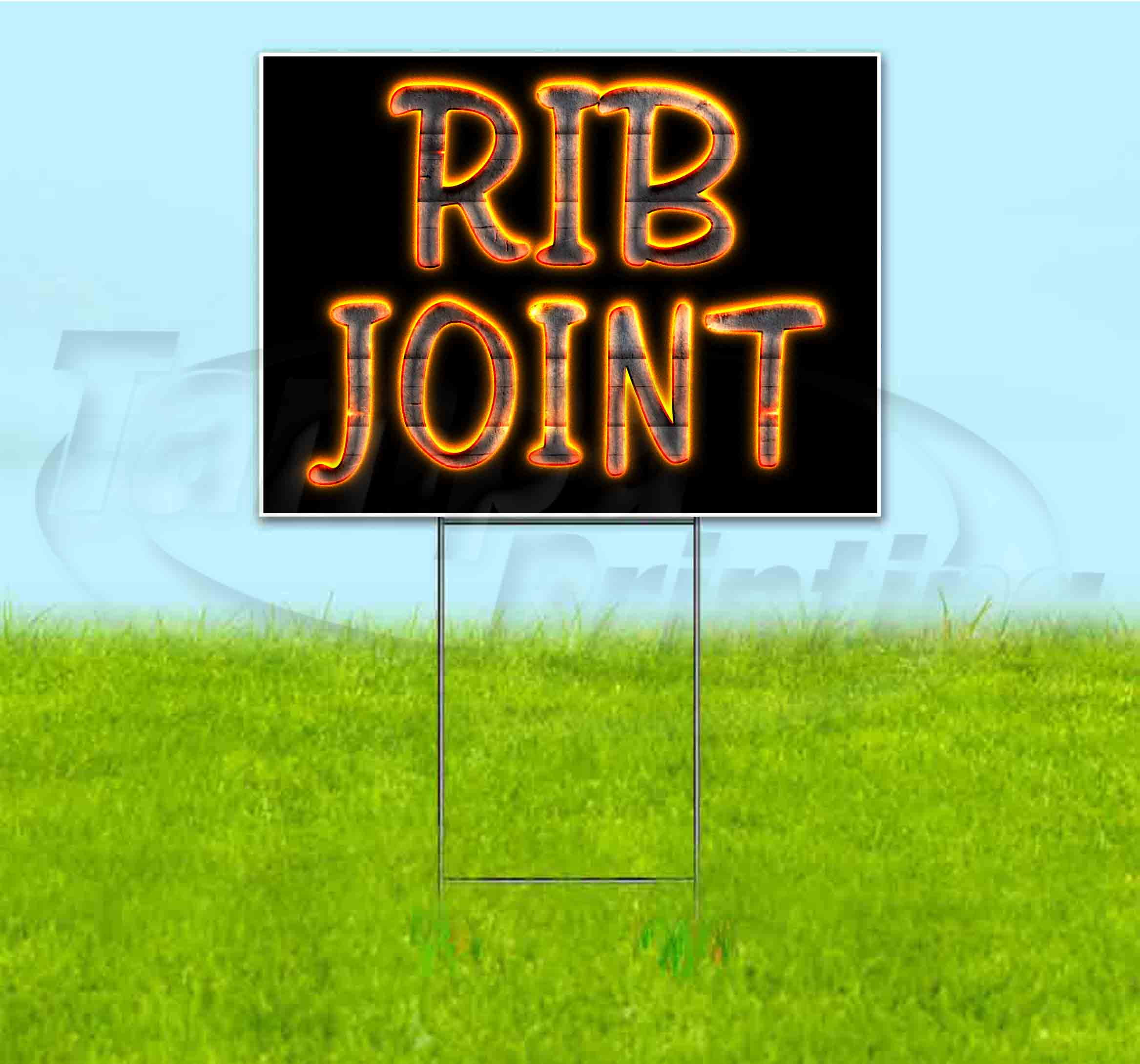 Rib Joint (18" x 24") Yard Sign, Includes Metal Step Stake - Walmart.com