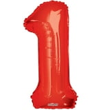 Giant Red Number 1 Foil Balloon 34" - Walmart.com