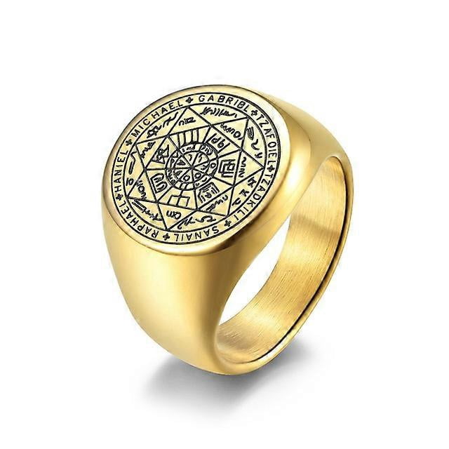 Anillos de Acero Inoxidable shaofei con La Llave de Salomón Anillo con ...