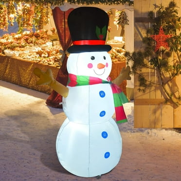 Zimtown 6FT Inflatables Snowman with Three Penguins Outdoor Christmas ...