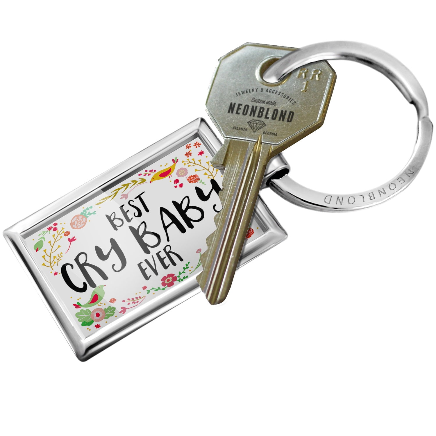 NEONBLOND Keychain Happy Floral Border Cry Baby - Walmart.com