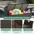 SOLAURA 90 Gallon Patio Wicker Storage Bench w/Cushion, Outdoor Rattan ...