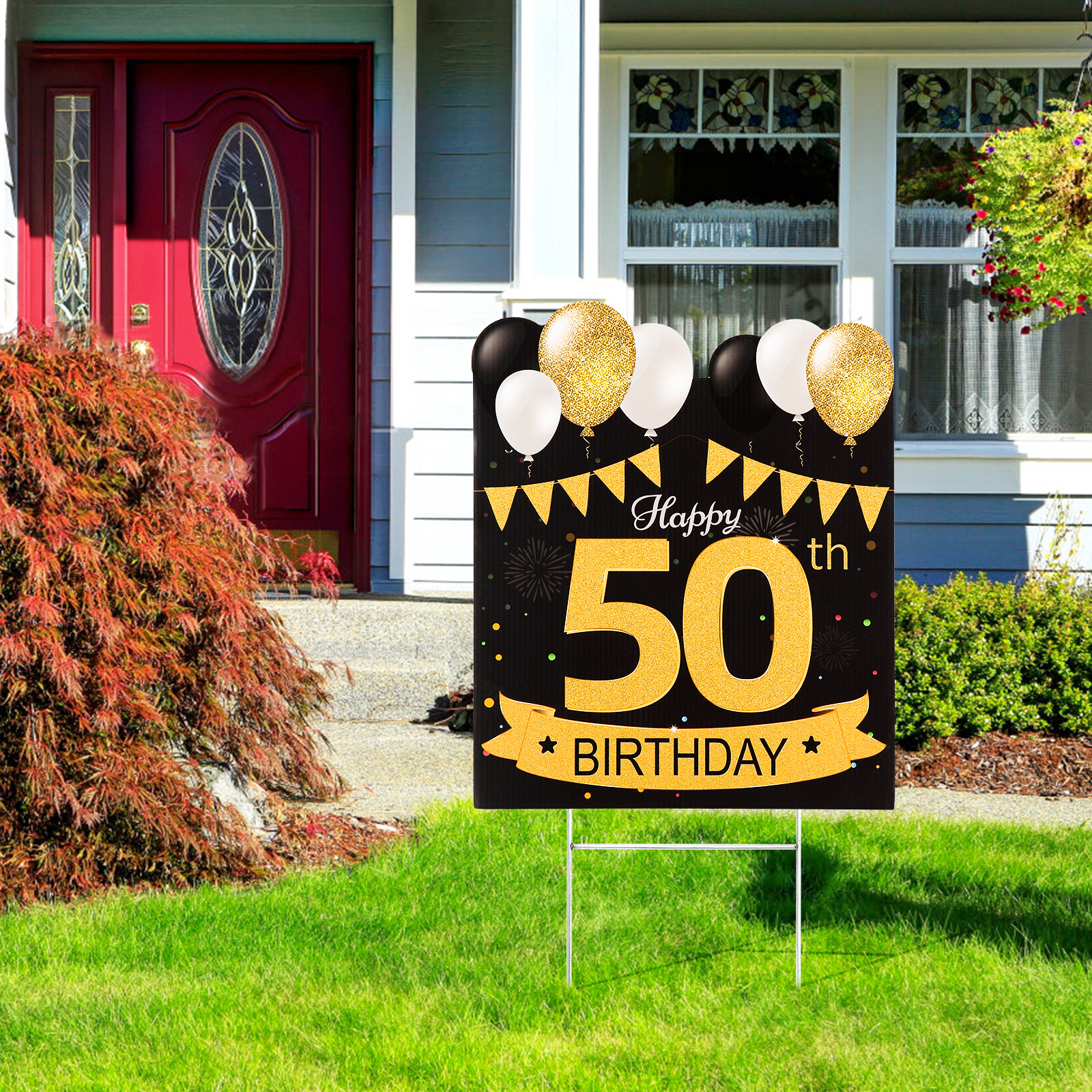 50th Happy Birthday Party Yard Signs, 50 Birthday Yard Sign Lawn Decor ...