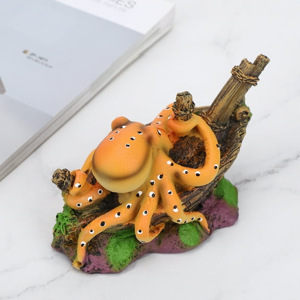 VGEBY Artificial Aquarium Resin Octopus, Octopus Hide House Resin Fish ...