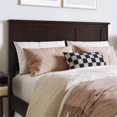 Pemberly Row Contemporary Full Solid Wood Panel Headboard in Espresso ...