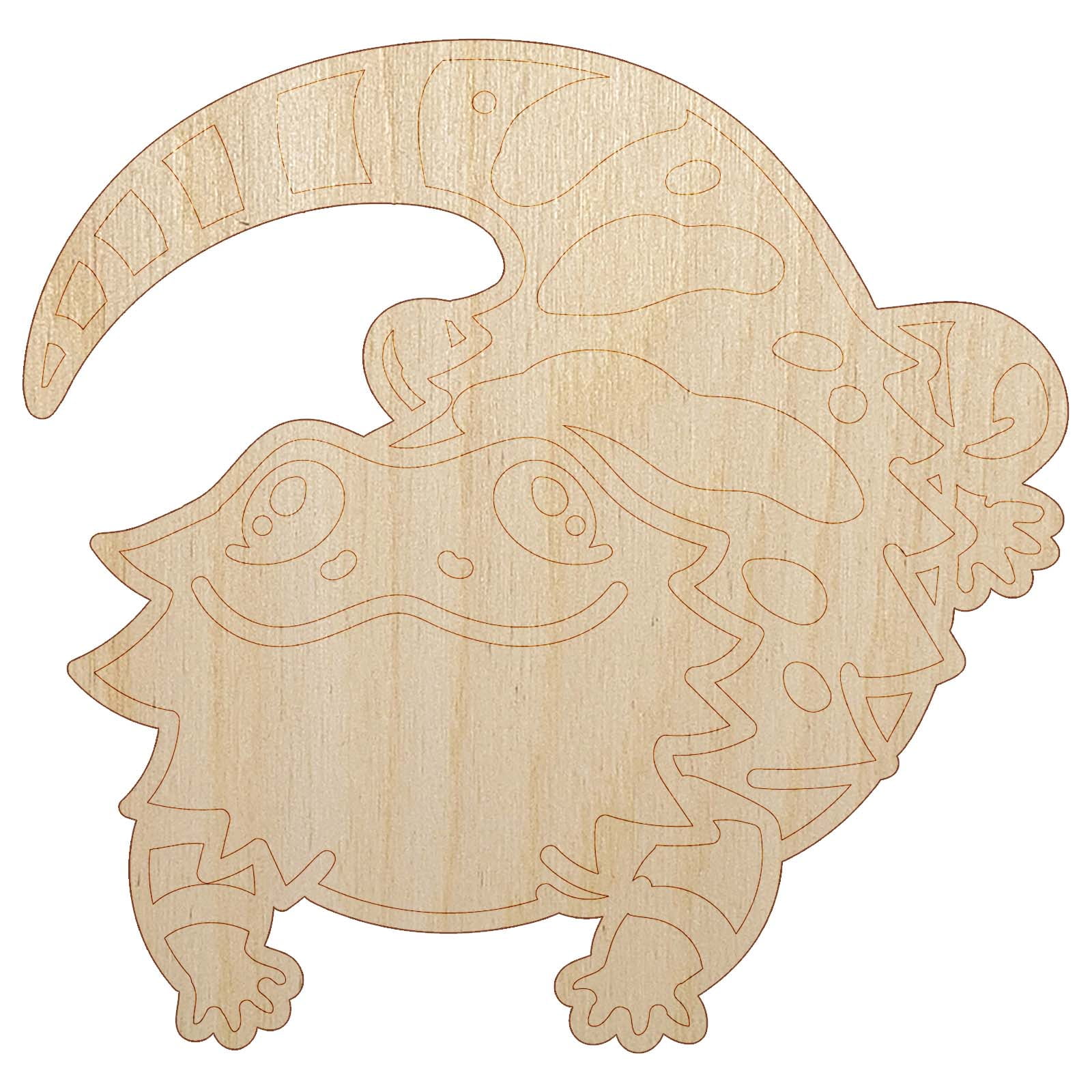 Fat Cute Bearded Dragon Lizard Reptile Wood Shape Unfinished Piece ...
