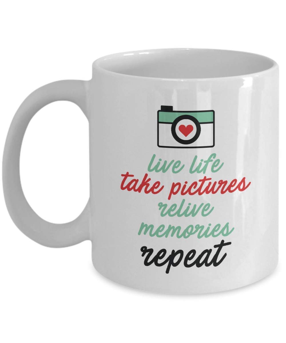 Live Life. Take Pictures. Relive Memories. Repeat. Ceramic Camera Print ...