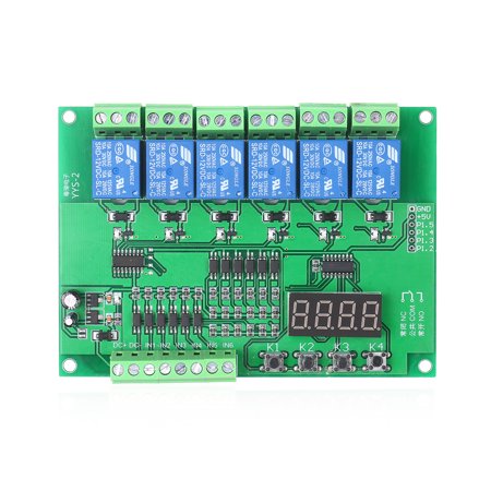DC Programmable 6-Channel Relay Module Timing Cycle Time Delay Relay ...