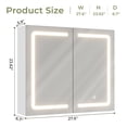 Lighted Bathroom Medicine Cabinet with Mirrors and LED Lights, 27.6"x23 ...