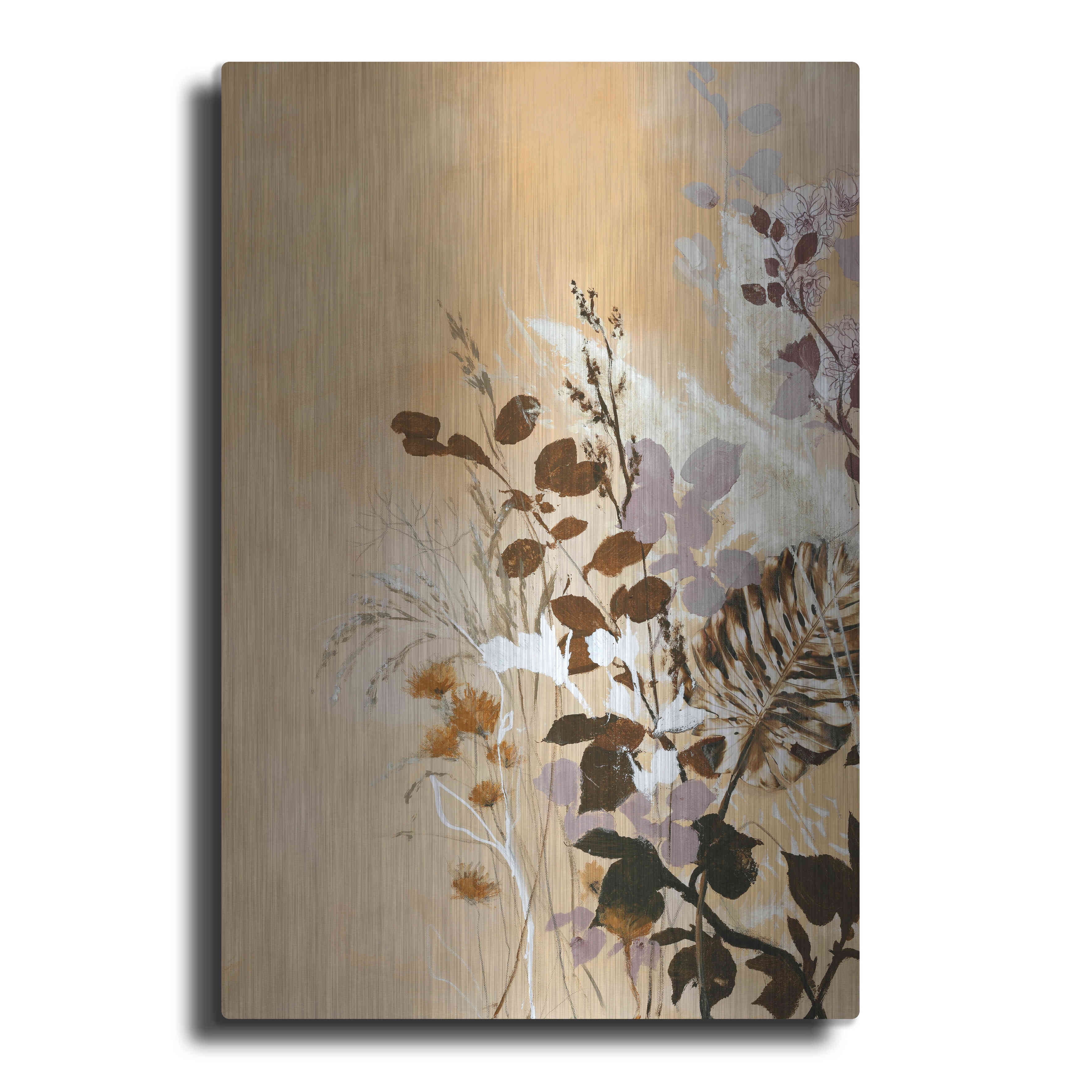 Luxe Metal Art 'Light Leaves 6' by Design Fabrikken, Metal Wall Art, 16 ...