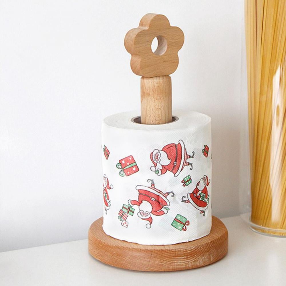 Japanese-style Solid Wood Paper Roll Holder Kitchen Vertical Beech ...
