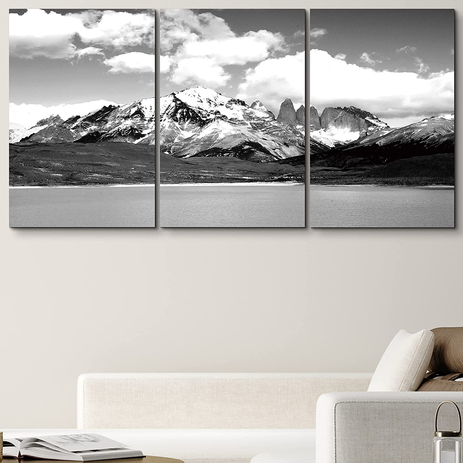 PixonSign Canvas Print Wall Art Vintage High Contrast Mountains ...